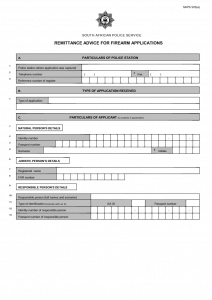 Download SAPS 523(a) - Firearm Remittance Advice Application - FormFactory